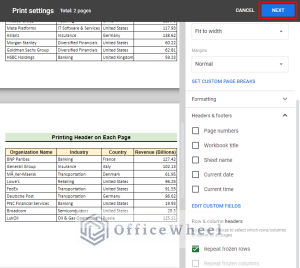 How to Print Header on Each Page in Google Sheets - OfficeWheel