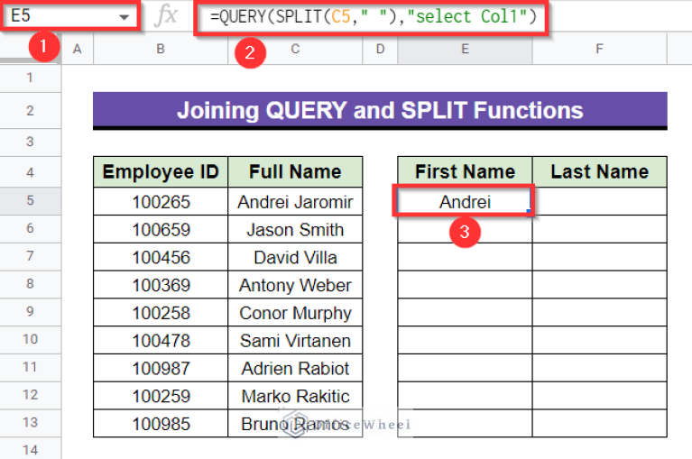 How to Use QUERY with SPLIT Function in Google Sheets