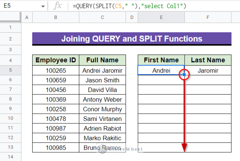 How to Use QUERY with SPLIT Function in Google Sheets