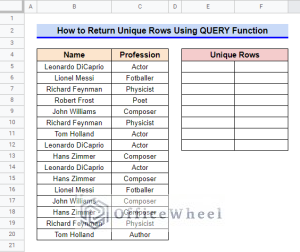 How to Apply QUERY for Unique Rows in Google Sheets (4 Ways)