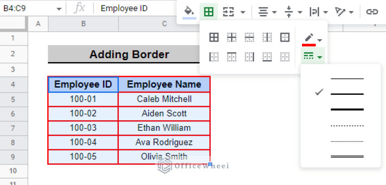 How to Add Red Border Around Cell in Google Sheets (Easy Steps)