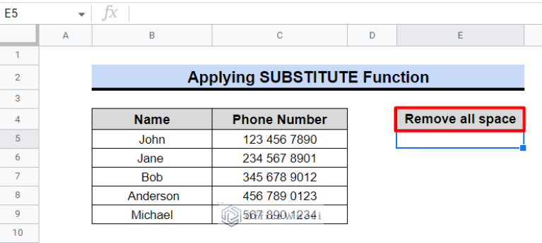 How to Remove Spaces Between Words in Google Sheets