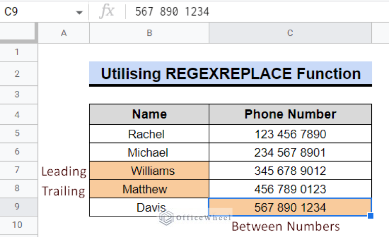 How to Remove Spaces Between Words in Google Sheets