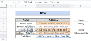 How to Remove Spaces Between Words in Google Sheets