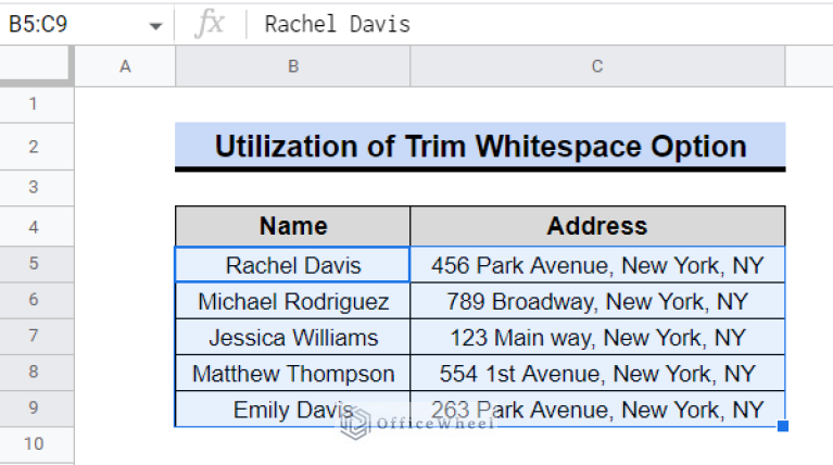 How to Remove Spaces Between Words in Google Sheets