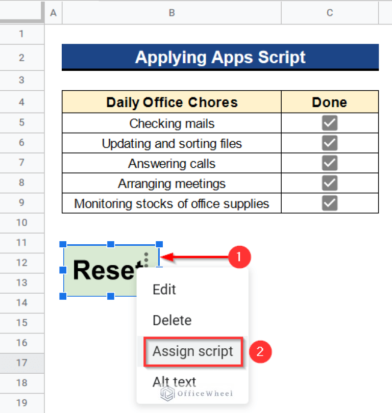 How to Reset Checkboxes Daily in Google Sheets (2 Methods)