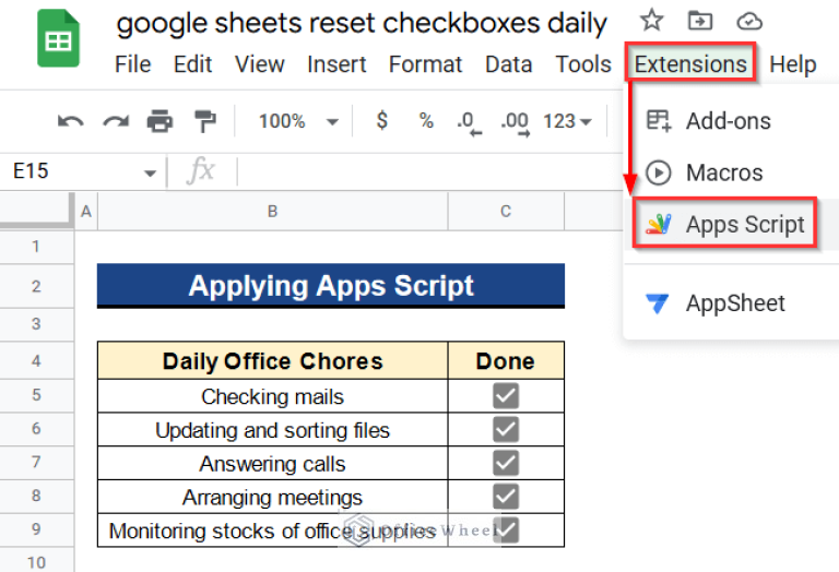 How to Reset Checkboxes Daily in Google Sheets (2 Methods)