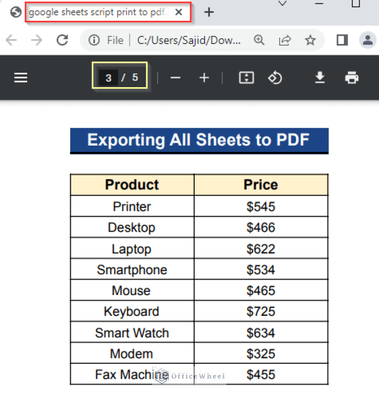 How to Print to PDF Using Apps Script in Google Sheets