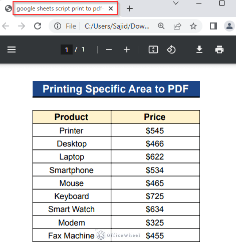 How to Print to PDF Using Apps Script in Google Sheets