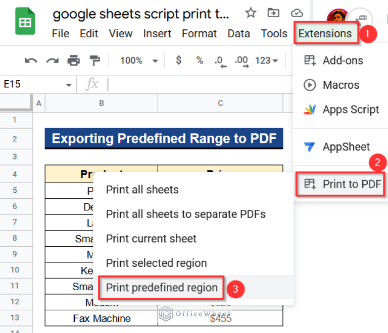 How to Print to PDF Using Apps Script in Google Sheets