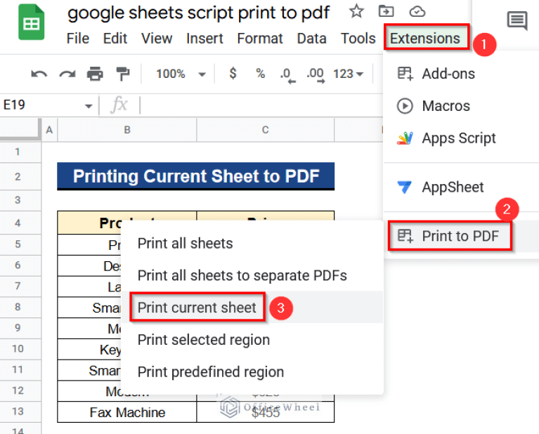 How to Print to PDF Using Apps Script in Google Sheets