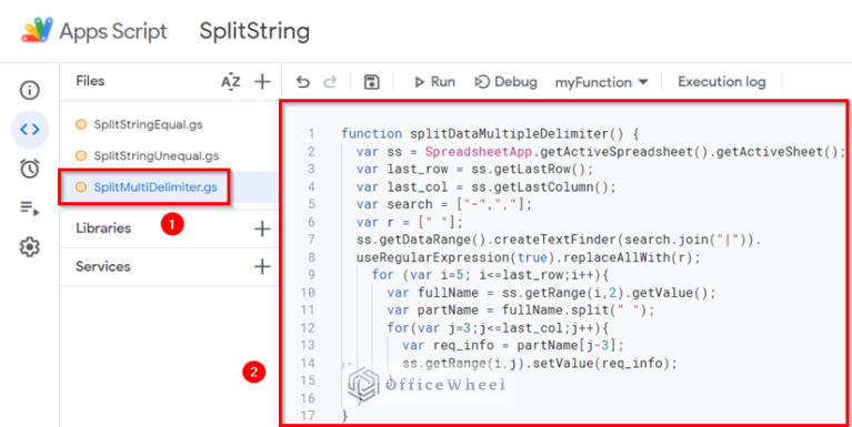 How to Split String Using Apps Script in Google Sheets