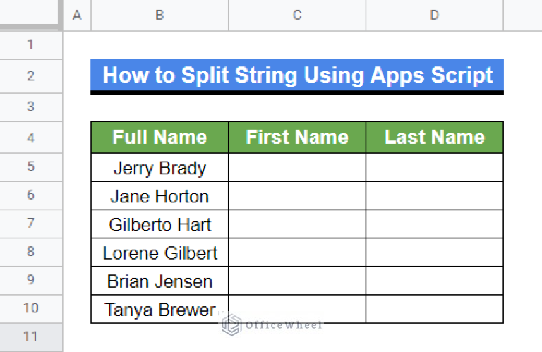 How to Split String Using Apps Script in Google Sheets