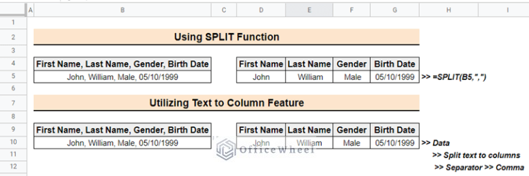 How to Split Cell by Comma in Google Sheets (2 Easy Methods)