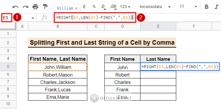 How to Split Cell by Comma in Google Sheets (2 Easy Methods)