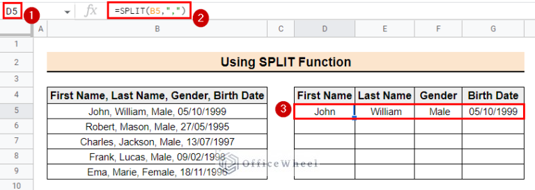 How to Split Cell by Comma in Google Sheets (2 Easy Methods)