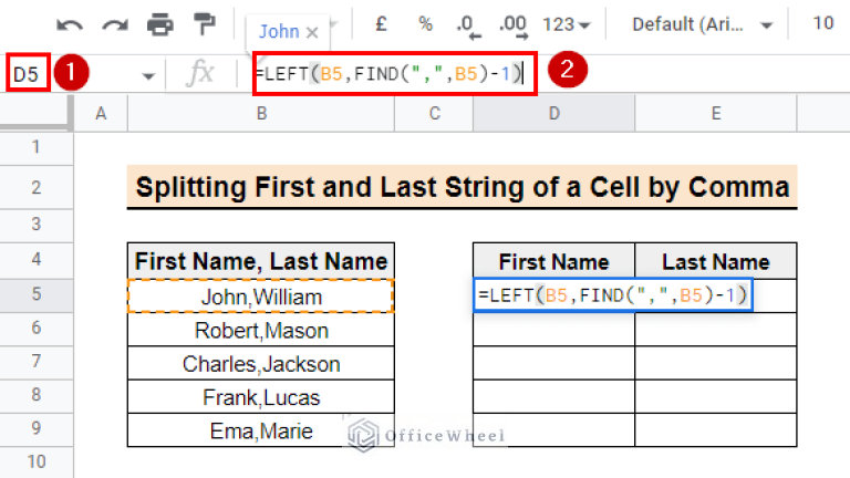 How to Split Cell by Comma in Google Sheets (2 Easy Methods)