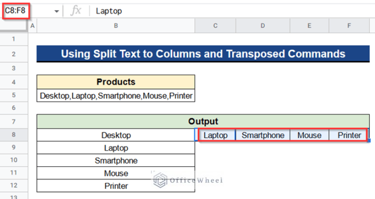 How to Split Cell into Rows in Google Sheets (2 Useful Methods)
