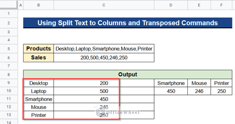 How to Split Cell into Rows in Google Sheets (2 Useful Methods)