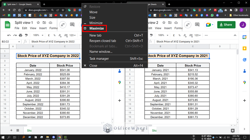  How To Split View In Google Sheets 2 Easy Ways OfficeWheel