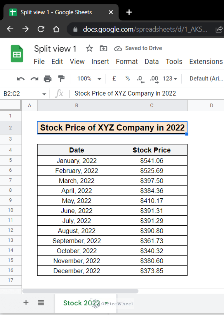 How to Split View in Google Sheets (2 Easy Ways) - OfficeWheel
