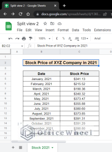 How to Split View in Google Sheets (2 Easy Ways) - OfficeWheel