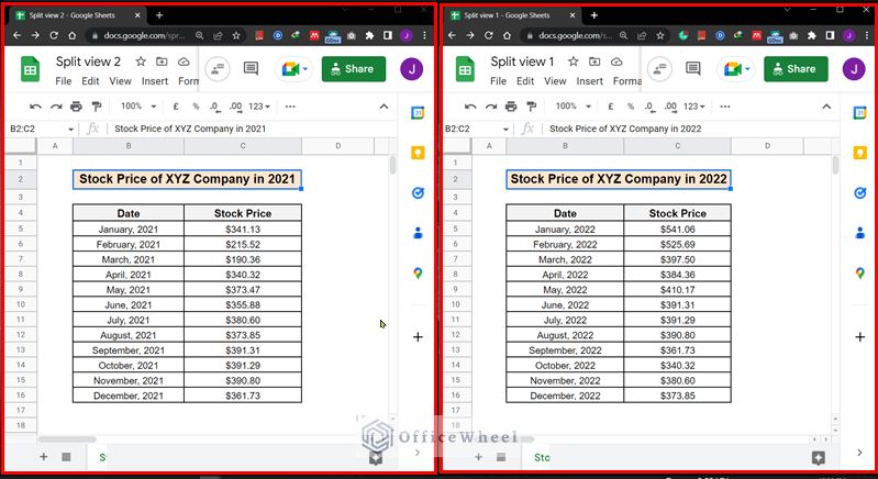  How To Split View In Google Sheets 2 Easy Ways OfficeWheel