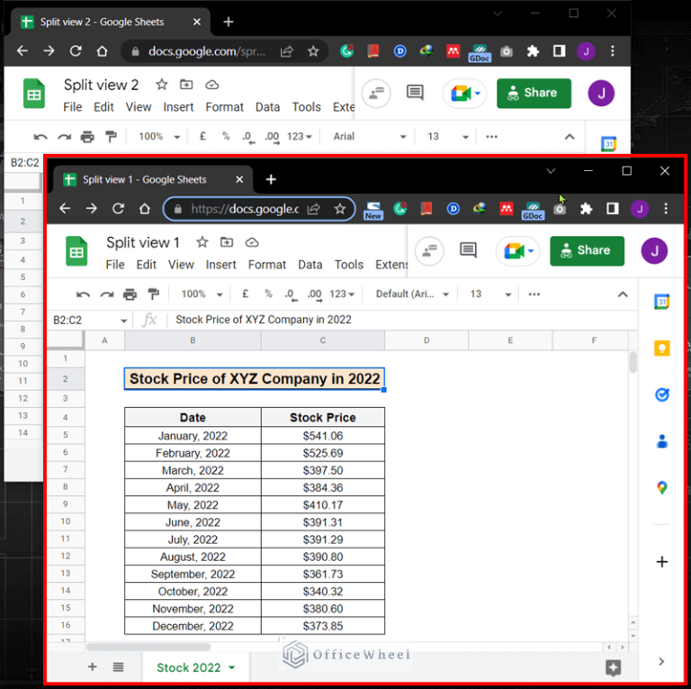 How to Split View in Google Sheets (2 Easy Ways) - OfficeWheel