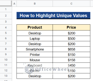 How to Highlight Unique Values in Google Sheets (9 Useful Ways)