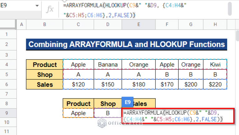 How to HLOOKUP for Multiple Criteria in Google Sheets (2 Ways)