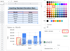 How to Add Different Standard Deviation Bars in Google Sheets