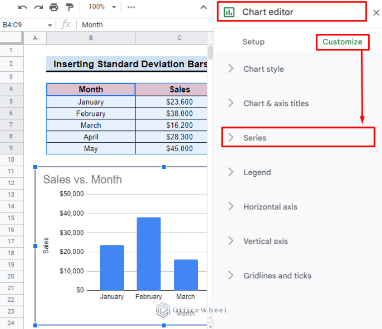 How to Add Different Standard Deviation Bars in Google Sheets