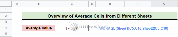 How To Average Cells From Different Sheets In Google Sheets