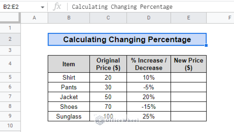 How to Calculate Percentage Change in Google Sheets (4 Ways)