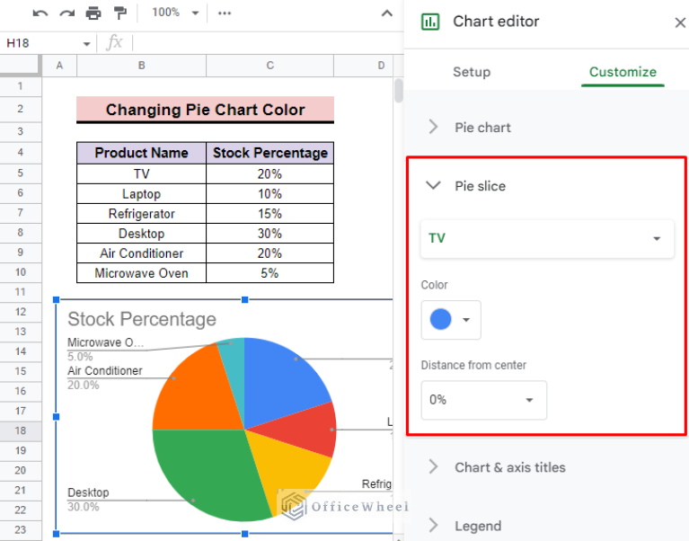 How to Change Pie Chart Colors in Google Sheets - OfficeWheel