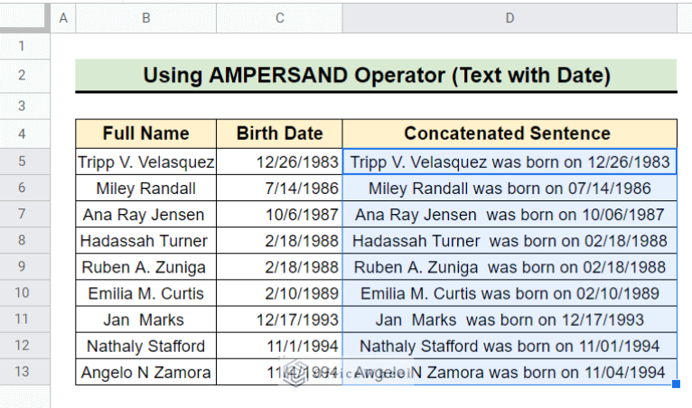 How to Concatenate in Google Sheets (6 Suitable Ways)