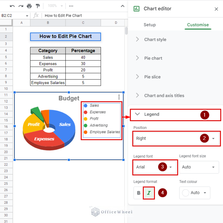 How to Edit a Pie Chart in Google Sheets (5 Core Features)