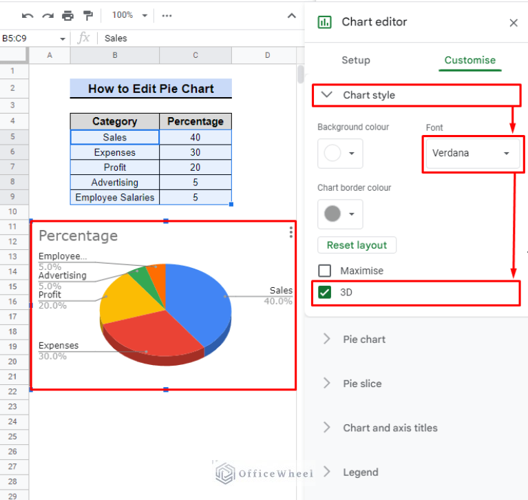 How to Edit a Pie Chart in Google Sheets (5 Core Features)