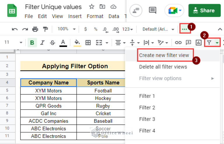 How to Filter Unique Values in Google Sheets (5 Simple Ways)
