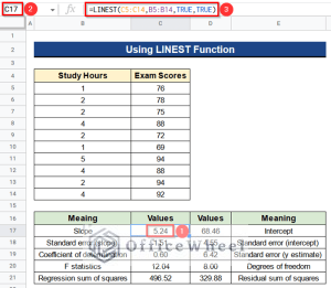 How to Find Linear Regression in Google Sheets (3 Methods)