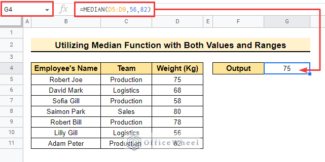 How To Find Median In Google Sheets 2 Easy Ways OfficeWheel