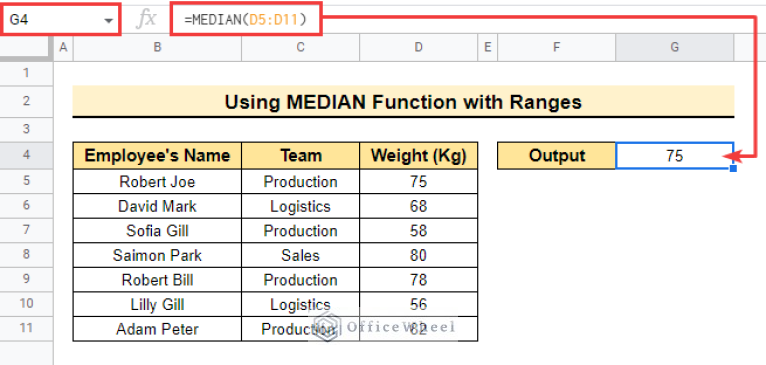 How to Find Median in Google Sheets (2 Easy Ways) - OfficeWheel