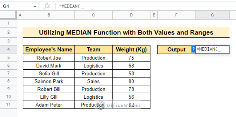 How to Find Median in Google Sheets (2 Easy Ways) - OfficeWheel