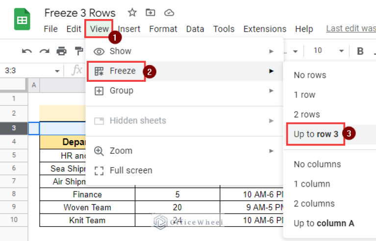 How to Freeze 3 Rows in Google Sheets (2 Quick Ways)