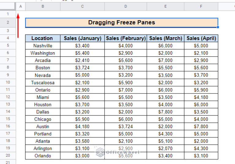 How to Freeze Rows and Columns in Google Sheets - OfficeWheel