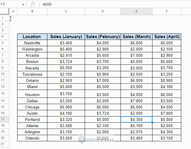 How to Freeze Rows and Columns in Google Sheets - OfficeWheel