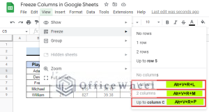 How to Freeze Specific Columns in Google Sheets (3 Quick Ways)