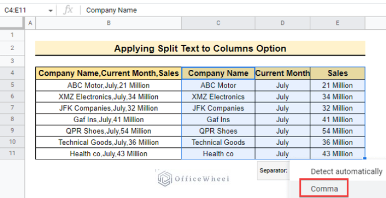 How to Paste Comma Separated Values in Google Sheets