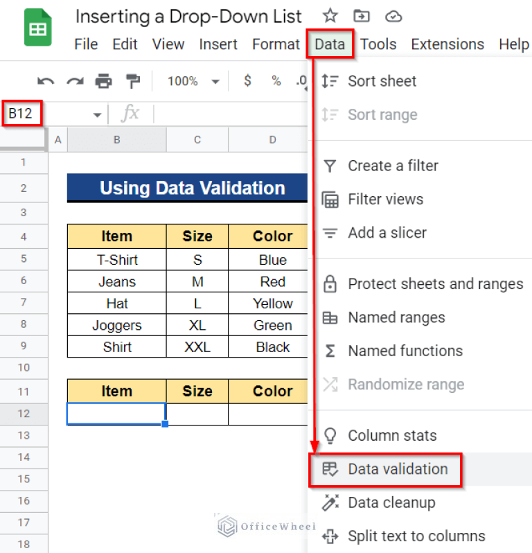 How to Insert a Drop-Down List in Google Sheets (2 Easy Ways)