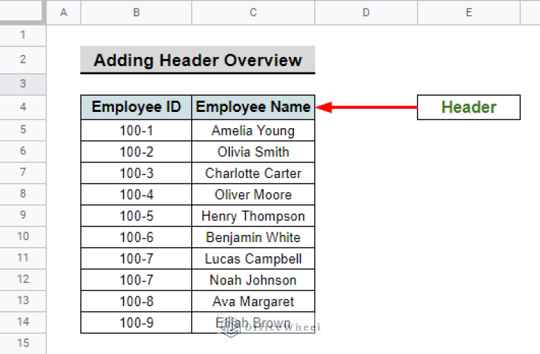How To Insert A Header In Google Sheets 2 Simple Scenarios How To Insert A Header In Google Sheets 2 Simple Scenarios
